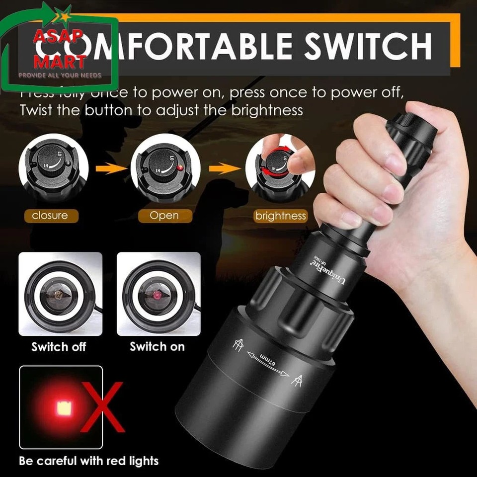 850nm IR Night Vision Illuminator Flashlight Zoomable Focus Remote ...
