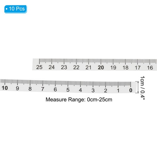 Adhesive Ruler, 10Pcs 25-0cm Measure Tape Sticker Clear Background ...