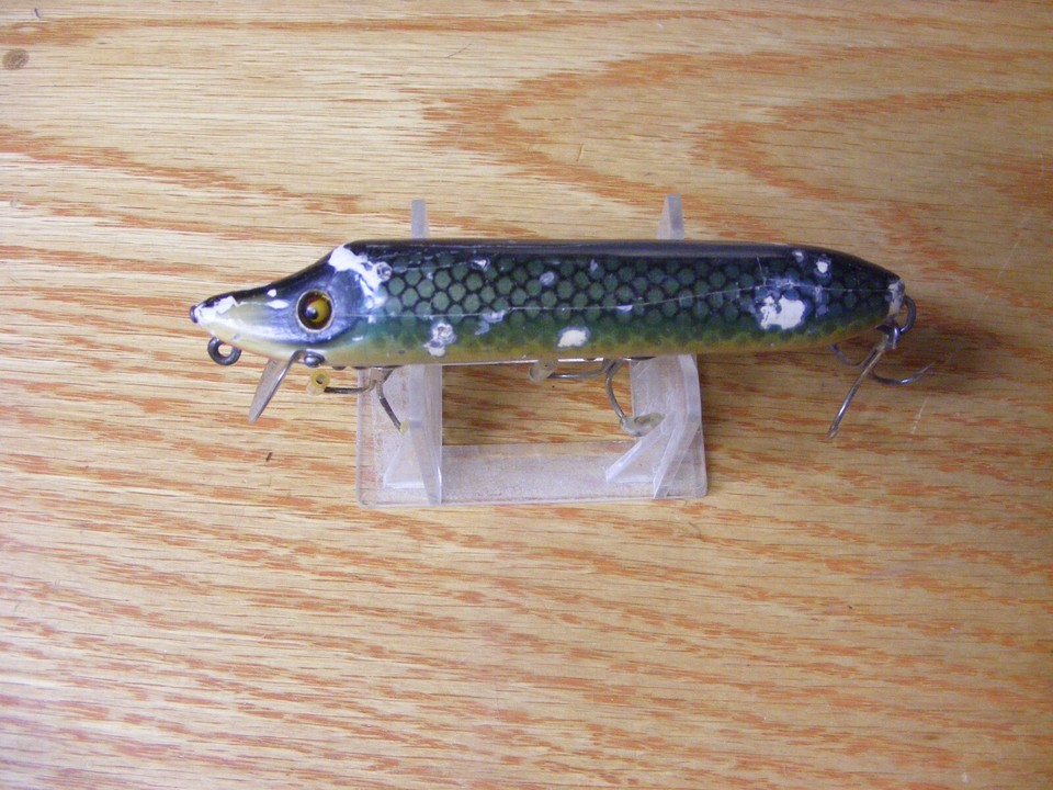 Beautiful Vintage Original Wooden Heddon Vamp in Blue Scale Color | eBay