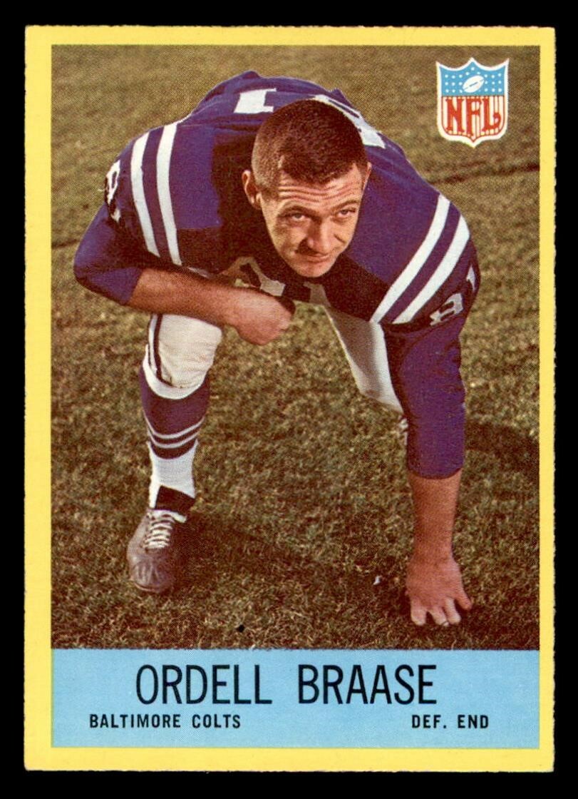 1967 Philadelphia Football #16 Ordell Braase NM/MT *d3 | eBay