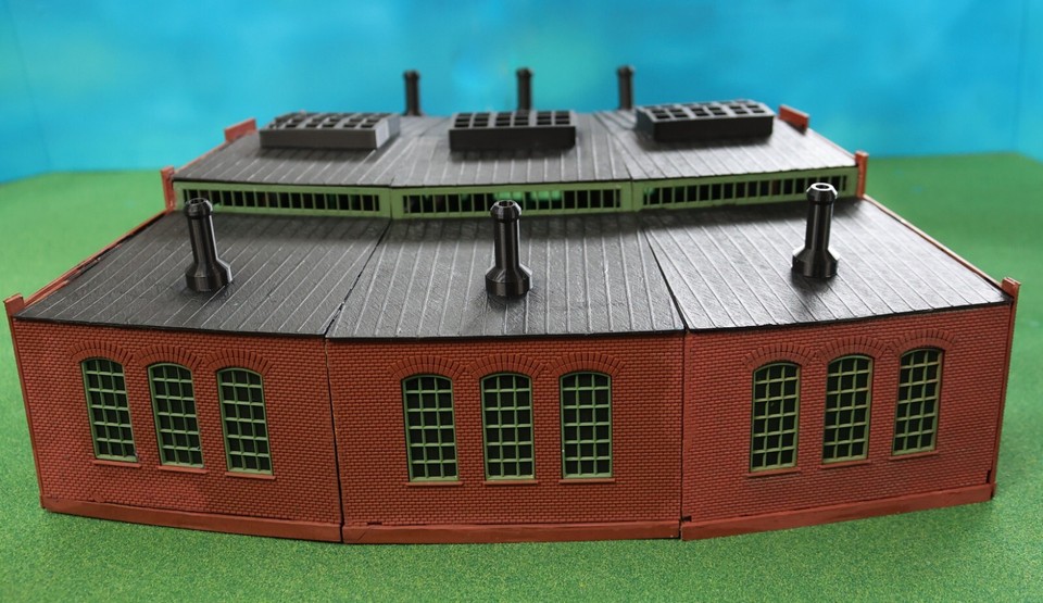 HO Scale Built-Up 3 Stall Engine Shed Roundhouse Building | eBay