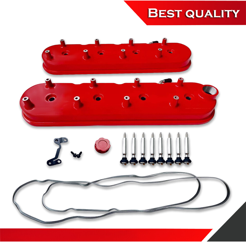 Aluminum Tall LS Valve Covers w/ Coil Mounts Red Suits GM LS1 LS2 LS3 ...