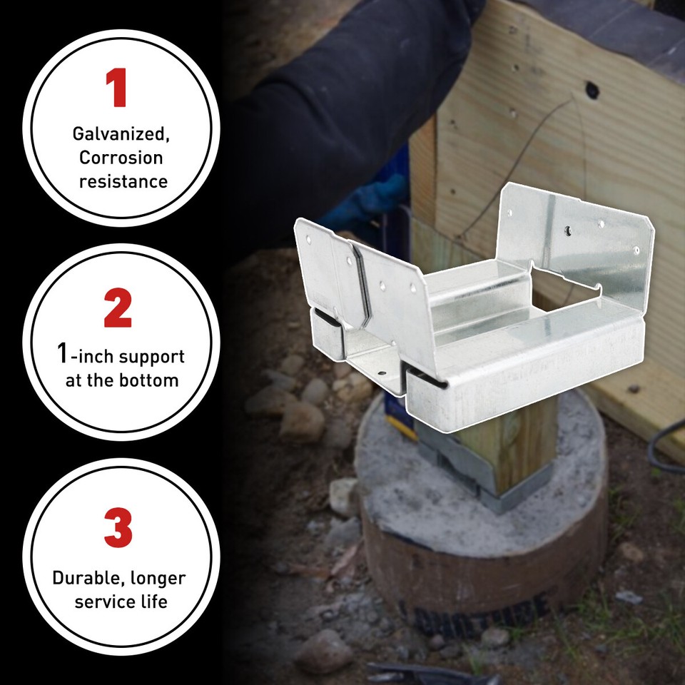 6Pcs 6x6 Concrete Deck Post Anchor Base Adjustable Metal Post Bracket ...