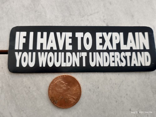 Small Hand made Decal sticker IF I HAVE TO EXPLAIN YOU WOULDNT ...