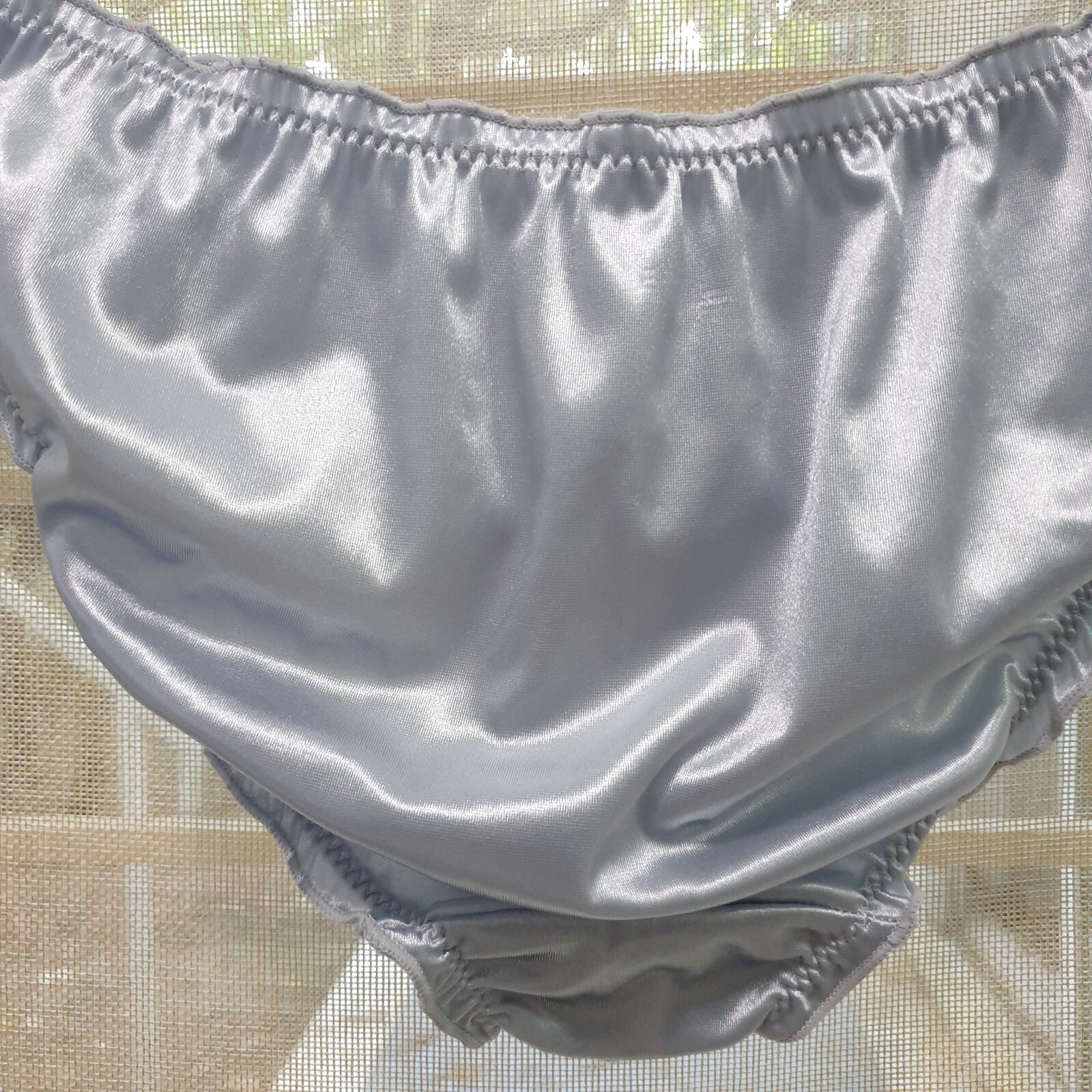 Vintage Shiny Nylon Panty Silky Silver Glossy Satin B… - Gem