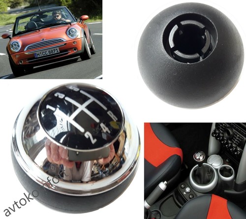 For Mini Cooper 2001-2007 Chrome And Black Gear Stick Shift Knob Manual ...