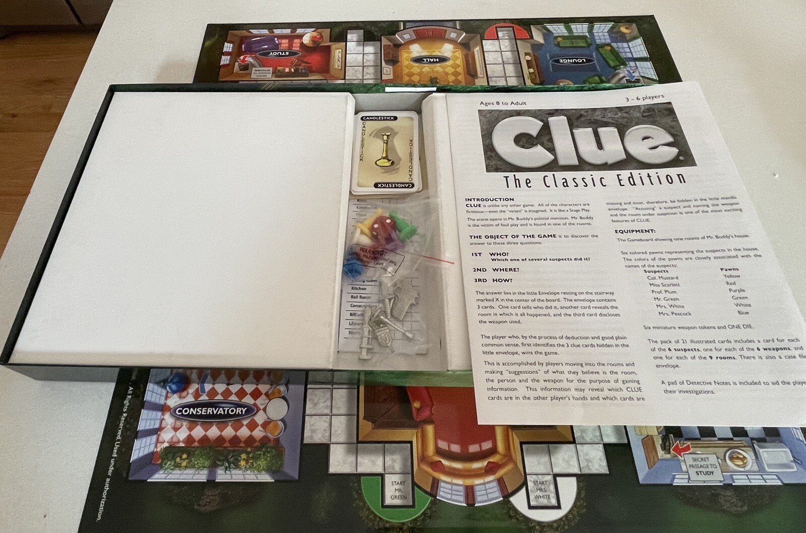 Clue Classic 1949 Edition Detective Board Game 100% Complete Parker ...