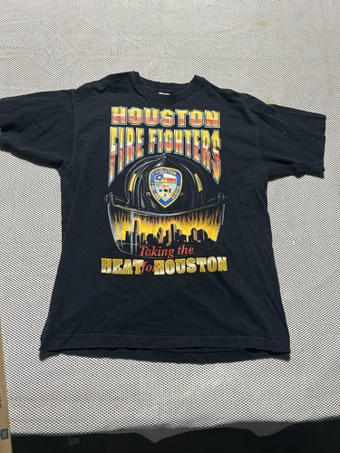 Vintage 1990s Houston Texas firefighter crazy graphic AOP size XL | eBay