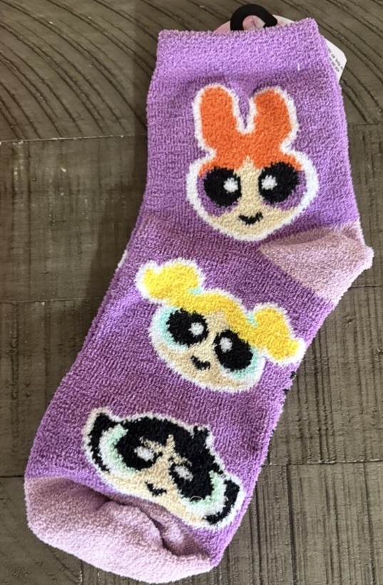 Power Puff Girls Fuzzy Socks 90S Cartoon Novelty Socks Women’s Size 9 ...