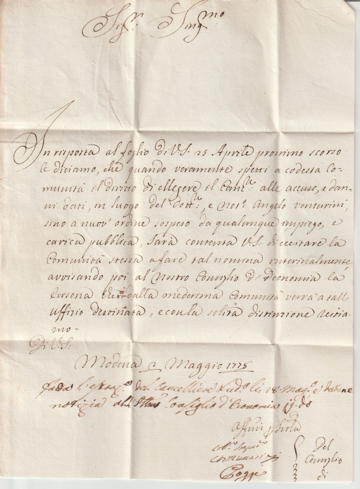 1778/91 3 x ITALY PRE-STAMP LETTERS MODENA POSTMARKS IN RED & BLACK (2 ...