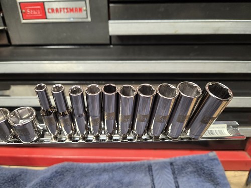 6 POINT DEEP & SHALLOW CRAFTSMAN USA 1/4" Drive SAE EASY READ Socket ...