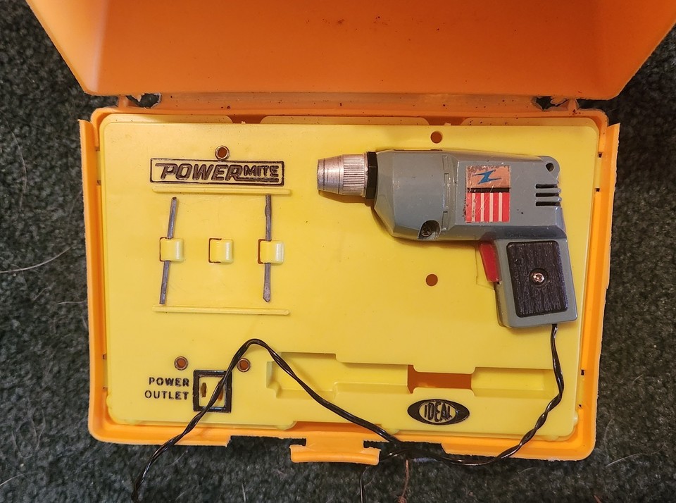 Vintage Ideal Power Mite Miniature Tool Toy Lot of (3) Tested two run ...