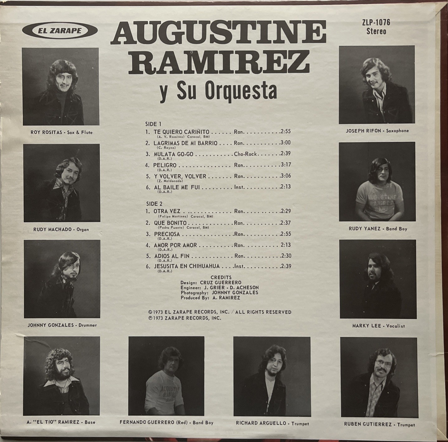 Augustine Ramirez” Te Quiero Carinito” Tejano Tex Mex Record Lp Marky ...