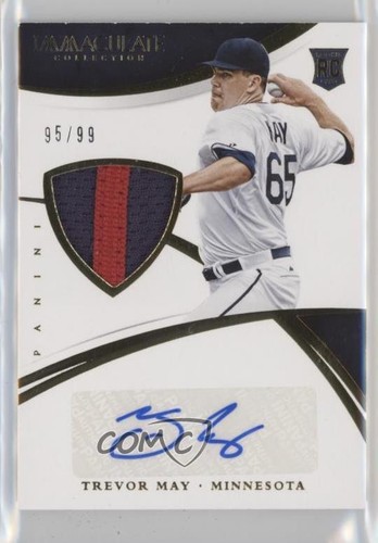 2015 Panini Immaculate Material Autos Prime /99 Trevor May #128 Rookie ...