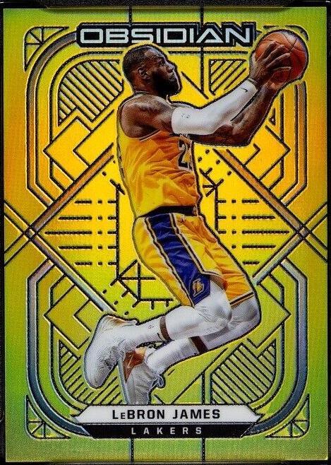 2020-21 Panini Obsidian - LeBron James #49 Electric Etch Yellow Flood ...