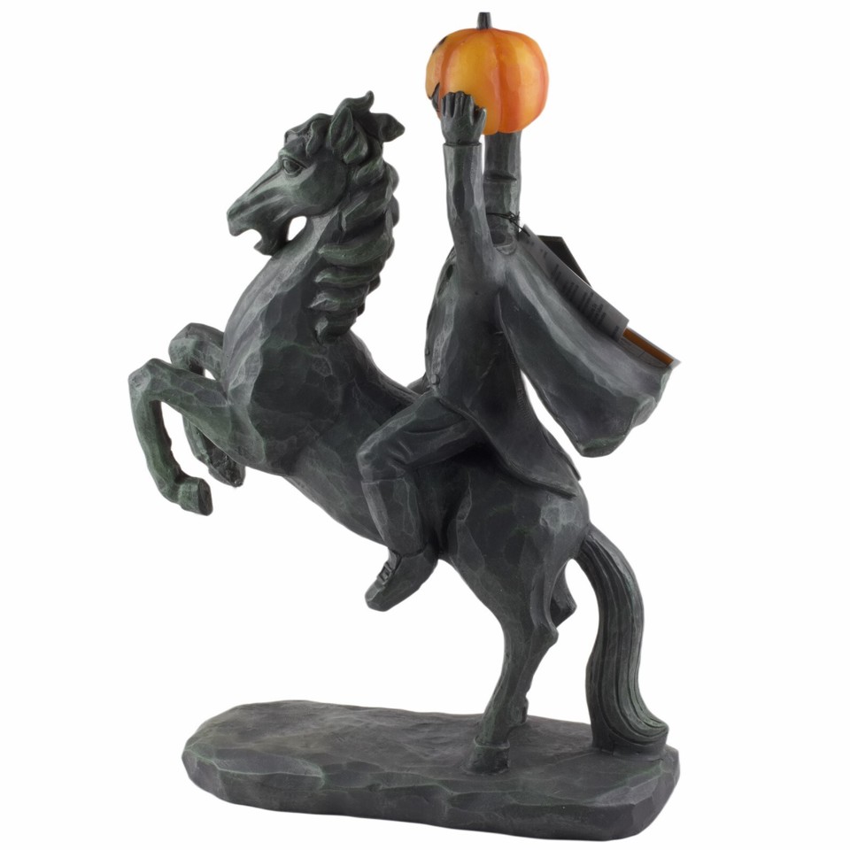 Spooky Night Headless Horseman Soldier Halloween Figure Statue LED ...