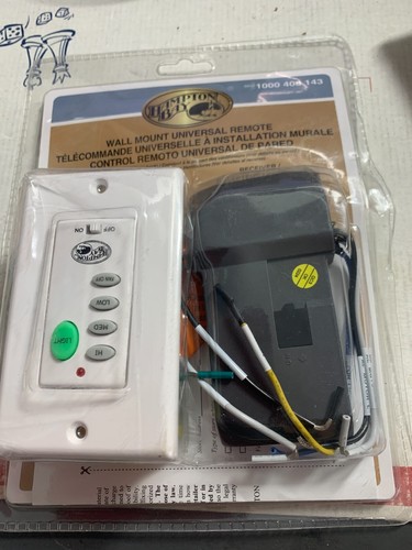Hampton Bay Ceiling Fan and light Wall Mount Universal Remote SKU:1000 ...