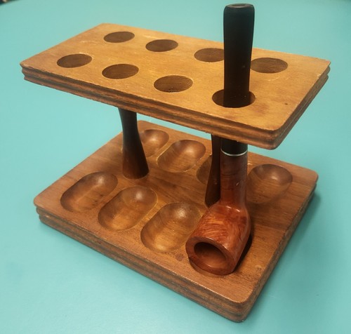 Vintage Decatur Industries Deco Walnut 8 Pipe Holder/Stand | eBay