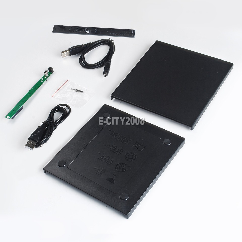 Slim USB External Case Enclosure For 12.7mm IDE Laptop DVD Blu-ray ...