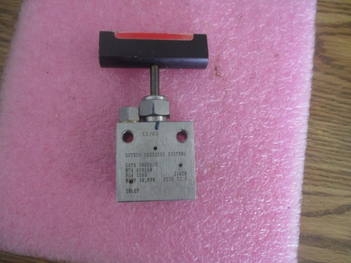 BuTech Model: 30UV41V Ball Valve. MAWP: 30,000. PSIG @ 72 F, 316CW.