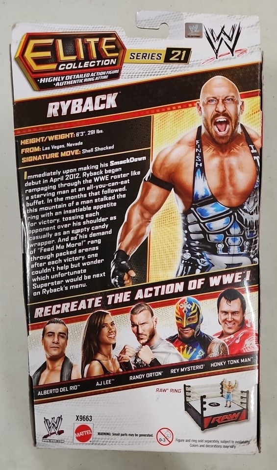 WWE Mattel Elite, Series 21, Ryback 2012 Wrestling Action Figure, NIB ...
