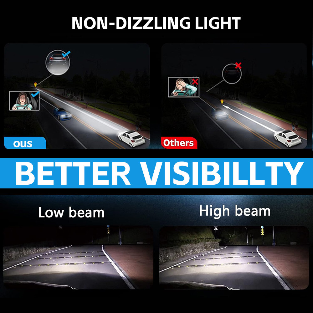 NEW MODIGT 160W H11 LED 6000K Driving Lamp Car Driving Bulbs White ...