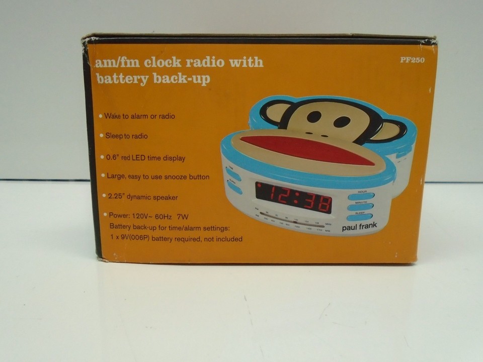 Paul Frank pf250 am/fm desktop radio clock with back up battery | eBay