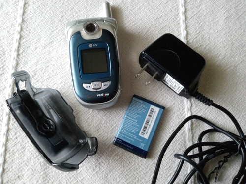 LG VX8100 silver blue (Verizon) Rare Cell Flip Phone with Holster ...