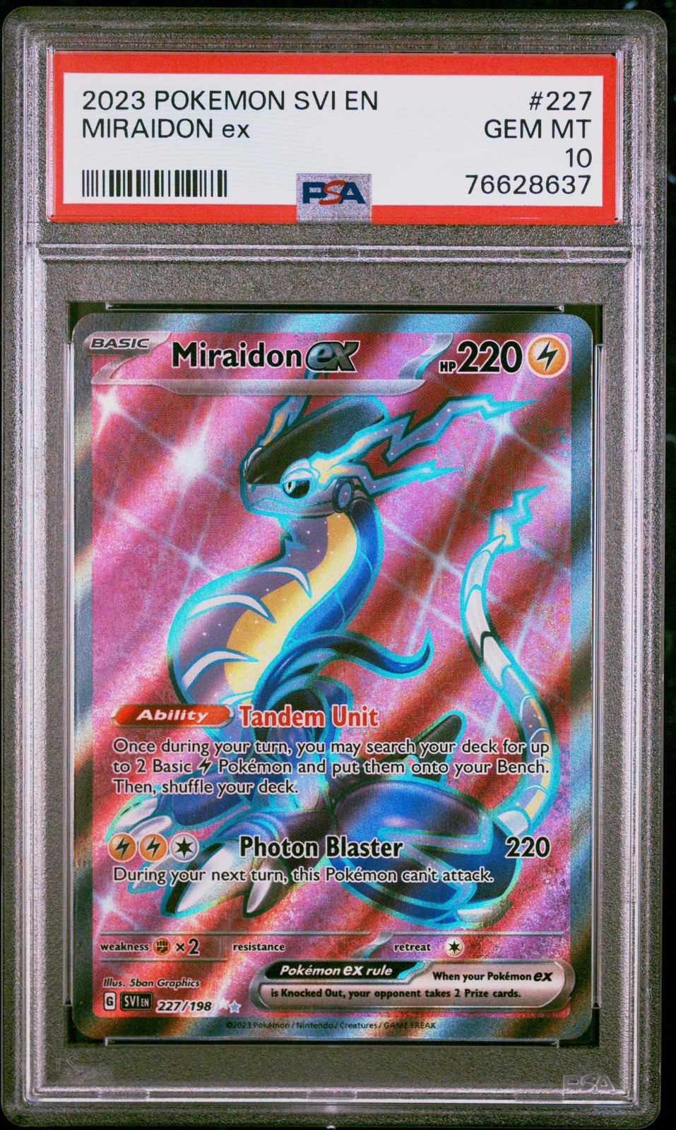2023 POKEMON SVI EN-SCARLET & VIOLET ULTRA RARE #227 MIRAIDON EX PSA 10 ...