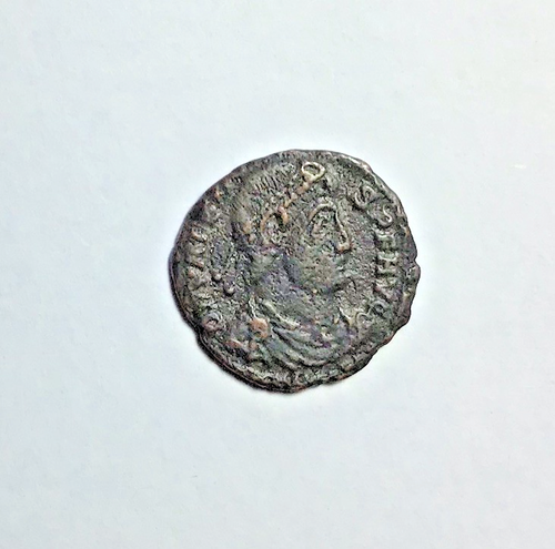 Roman AE3 coin of Valens (364 – 378 AD). Reverse Victory. Fine example ...