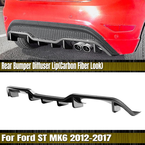 Rear Bumper Diffuser Lip For Ford Fiesta ST MK6 2012-2017 Carbon Fiber ...