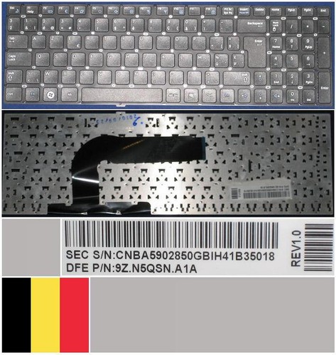 Belgian AZERTY Keyboard SAMSUNG Q530 BA59-02850G CNBA5902850 9Z.N5QSN ...