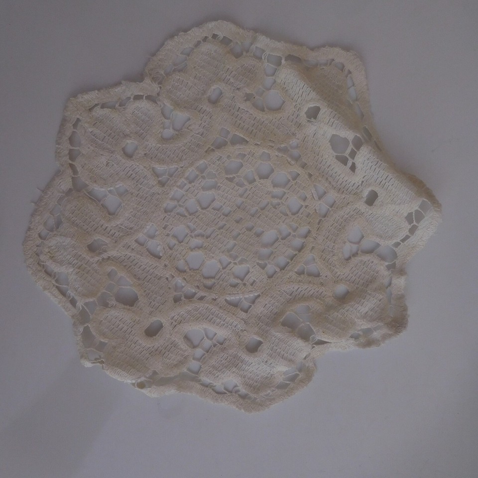 Handmade White Lace Embroidery Table Mat Art Nouveau Italy N5530 | eBay