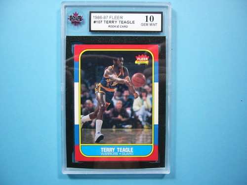 1986 1986/87 FLEER NBA BASKETBALL CARD #107 TERRY TEAGLE ROOKIE KSA 10 ...