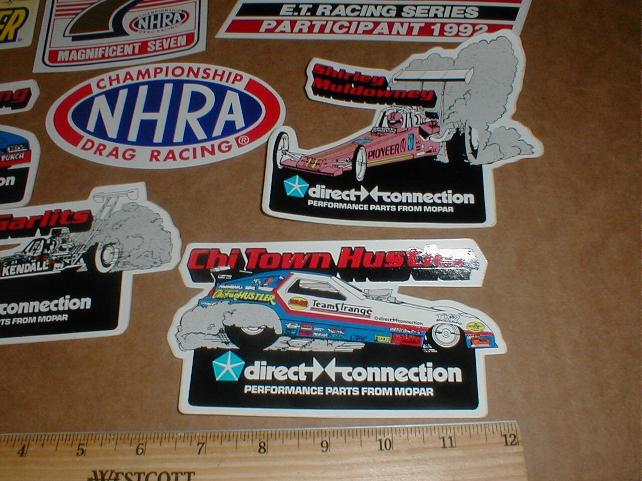 12 vtg Drag Racing decal stickers NHRA Mopar Bruce Allen Darrell Gwynn ...