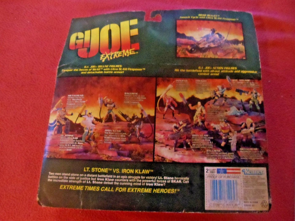 Lt Stone vs Iron Klaw 2-pack G I Joe Extreme SKAR Kenner Dark Horse MOC ...