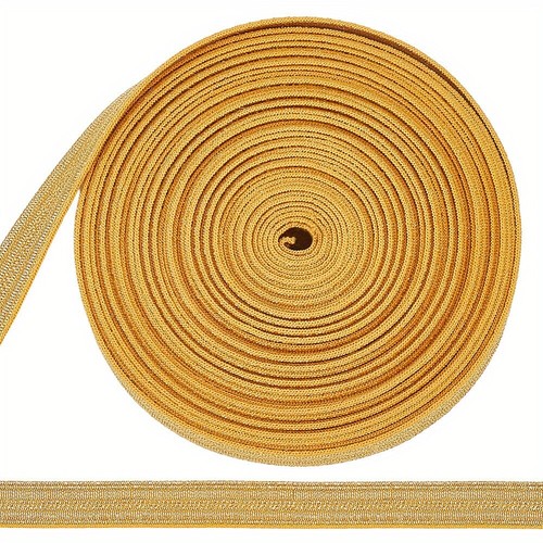 1pc Polyester Striped Ribbon Garment Accessories golden 3/8 inch(10mm ...
