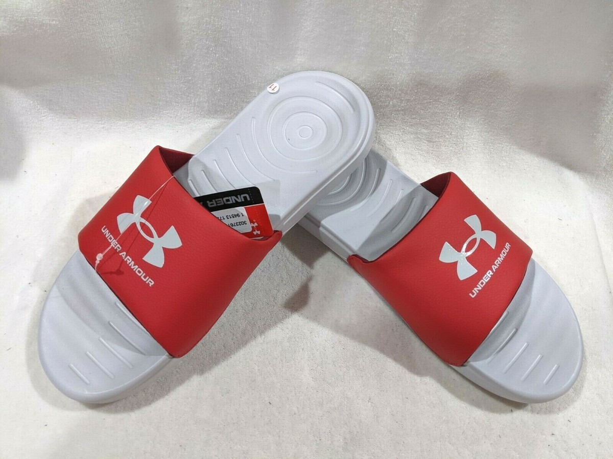 Red under armour sandals store