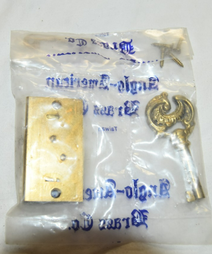 Anglo American Brass Co New Old Stock Brass Door Lock And Key, 2"x1"x1/2" brass | eBay