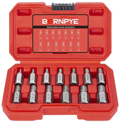 13 PCS Screw Extractor Set, Hex Head Multi-Spline Easy Out Bolt ...