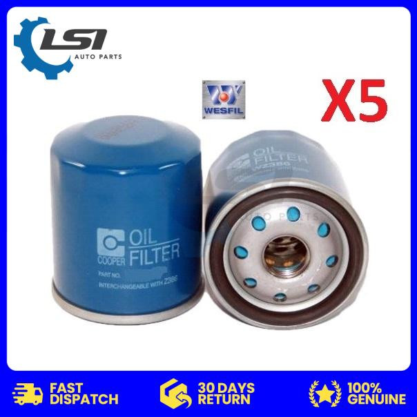 5 x Wesfil WZ386 Oil Filter for Toyota Corolla Prius Rav4 Yaris Cross ...