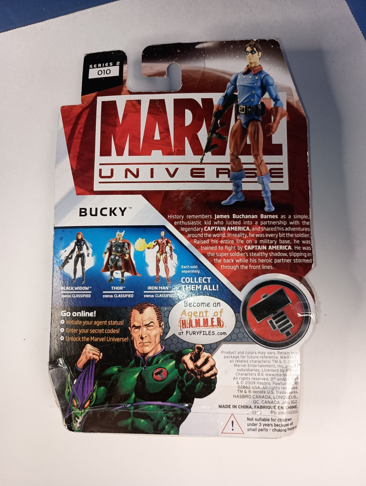 Marvel Universe Bucky Action Figure 3.75" Marvel Hasbro 2009 Avengers ...