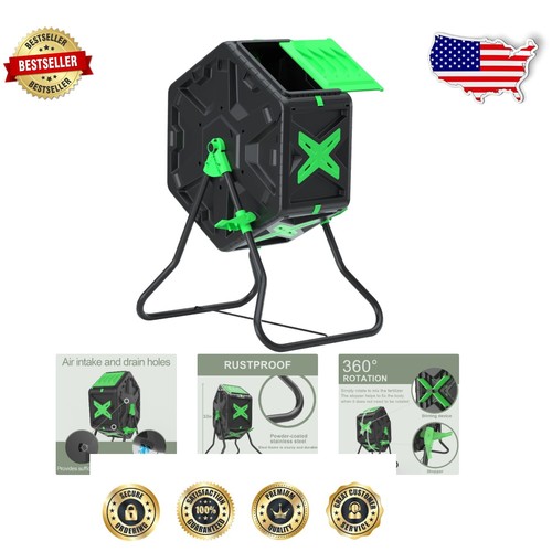 Compact Hexagonal Compost Bin - 18.5 Gallon Tumbling Composter for ...