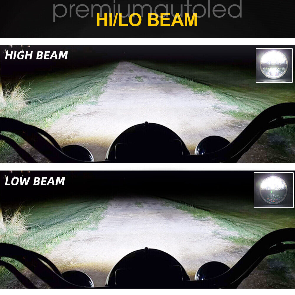 DOT 7" Round LED Headlight High-Low Beam DRL for Chevy II/Nova 1969 ...