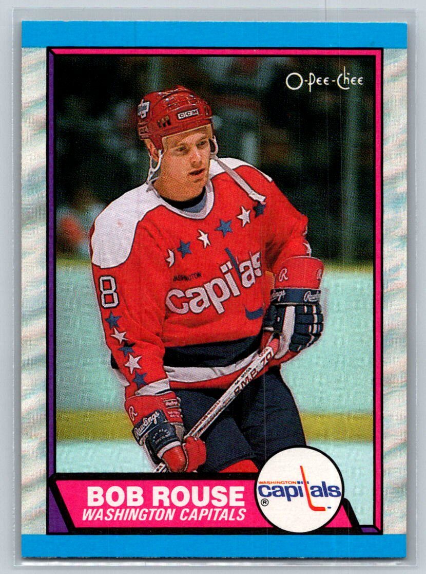 1989-90 O-Pee-Chee #26 Bob Rouse Washington Capitals Rookie Hockey Card ...