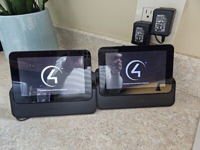 2 Control4 C4-TSMC7-EN-BL Touch Panels w/Power Supply GREAT condition ...