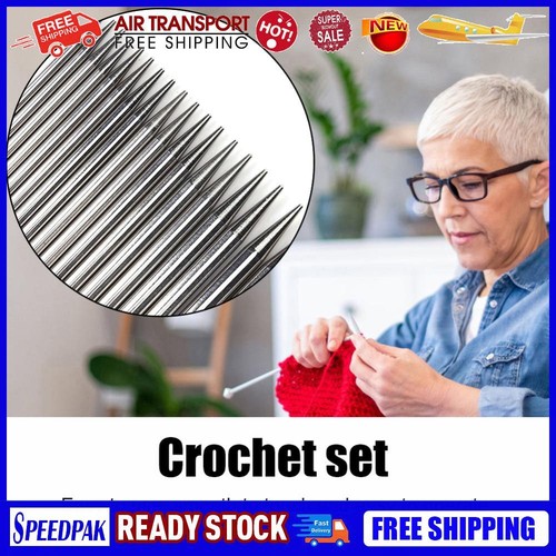 Stainless Steel Knitting Hooks Handmade Crafts Crochet Set for Sewing ...