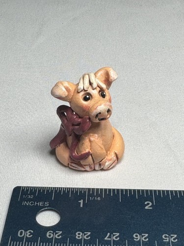 Vintage Clay Sculpt Miniature Sitting Pig | eBay