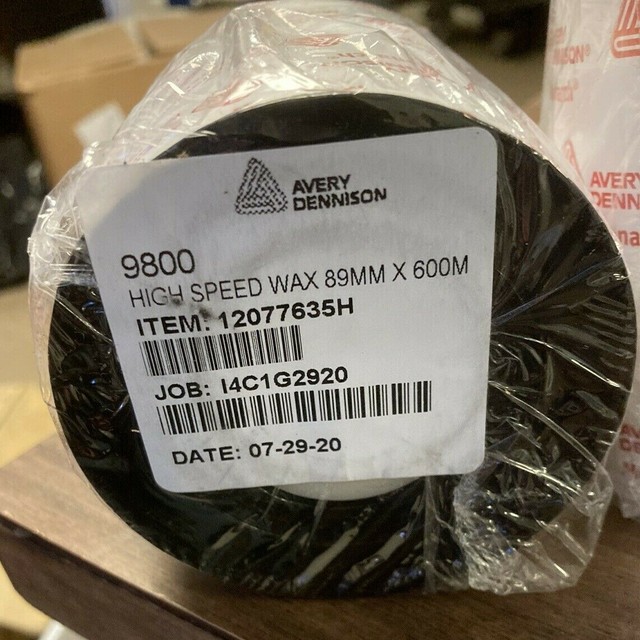 Avery Dennison 12077630 Case of 45 3.3" x 1968" Wax Ribbons for Monarch ...