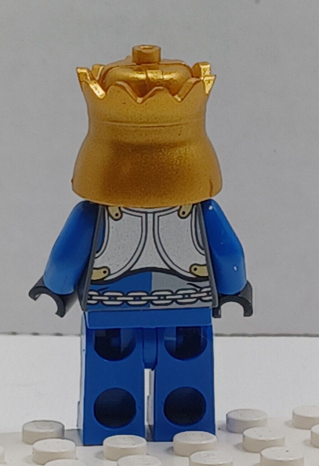 Lego Minifigure Castle Kings Knight cas539 10676 Lion king Chrome Gold ...